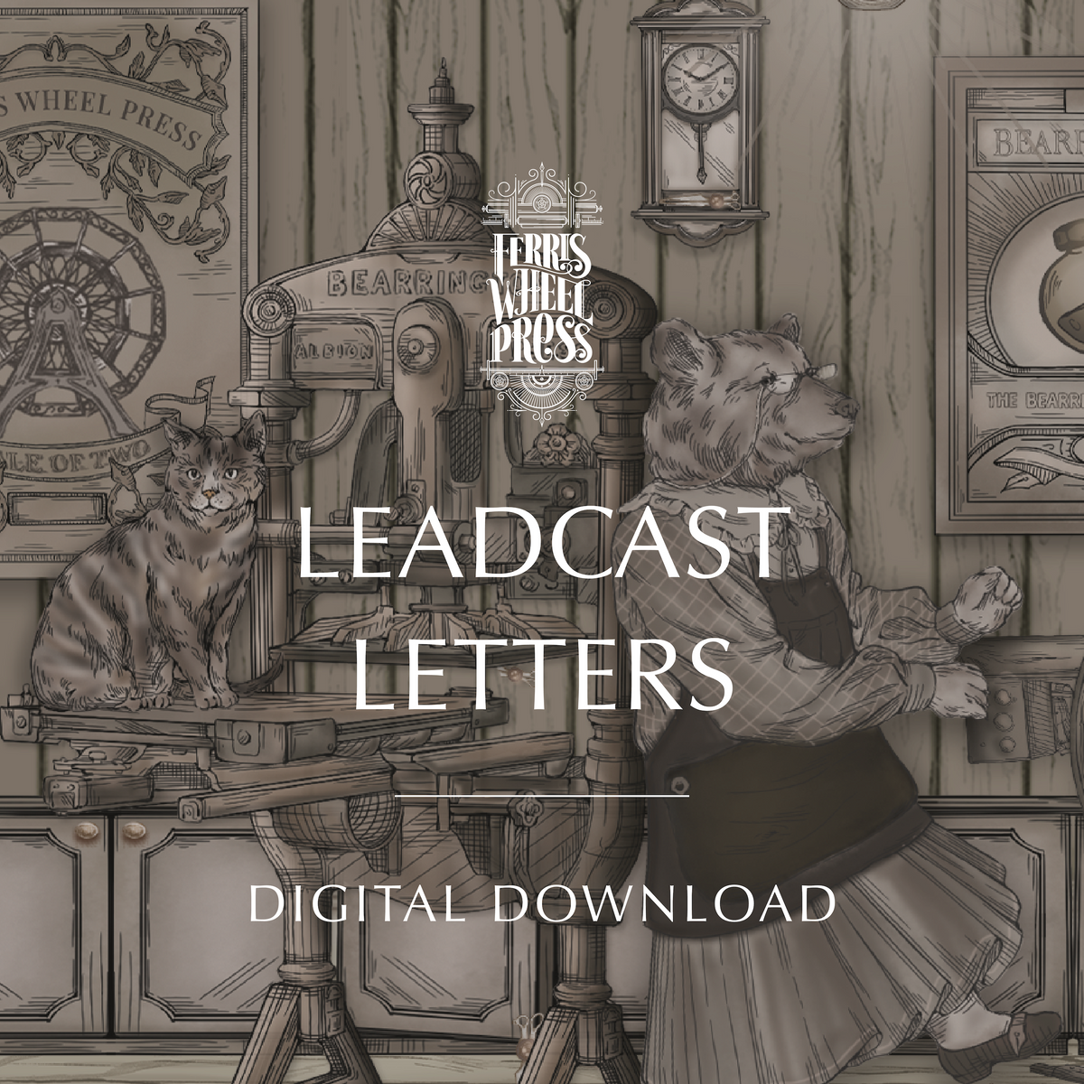 Digital Download-Leadcast Letters — Ferris Wheel Press